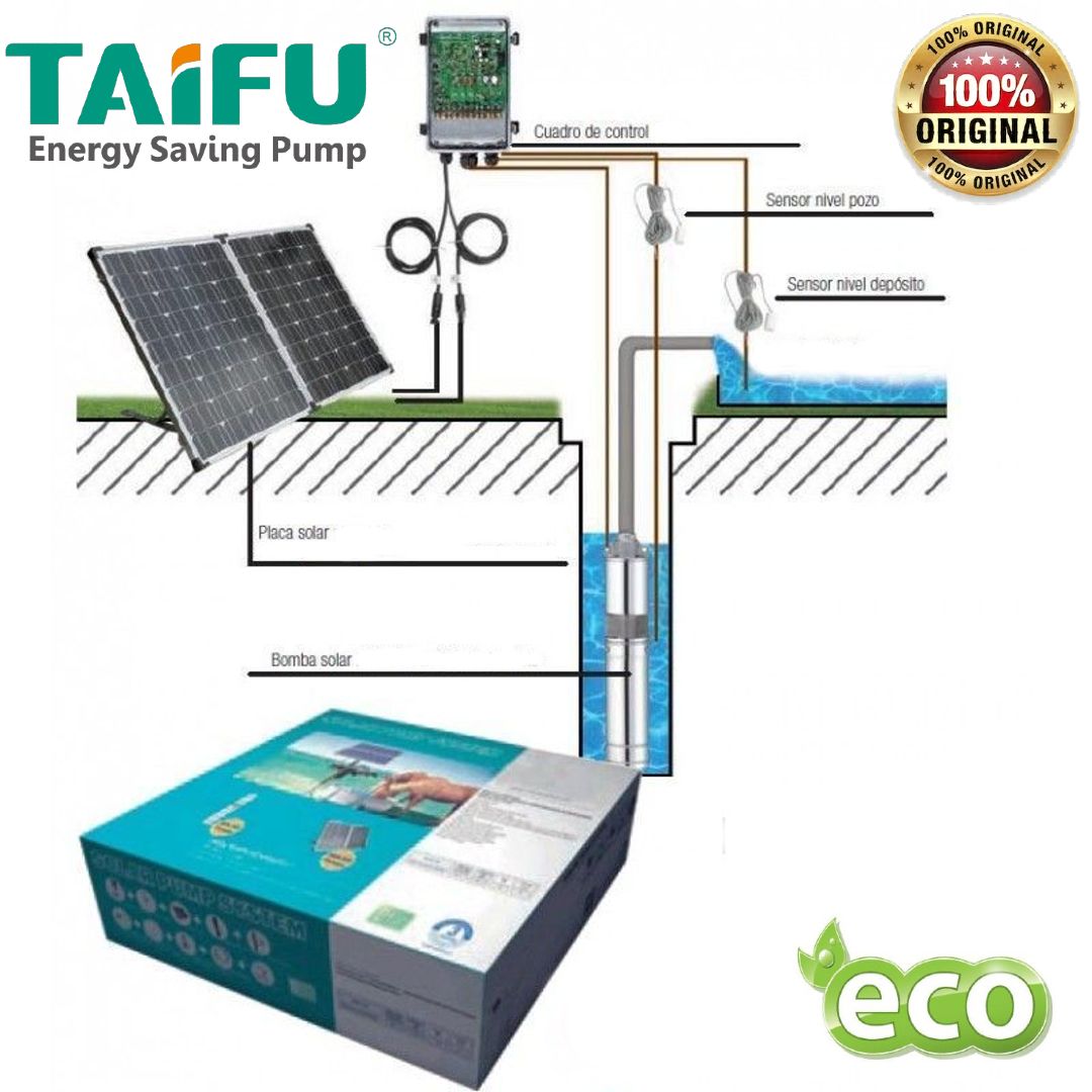 Bomba Solar Sumergible 3TSS de 55m/120W/760Lh/24V-Taifu | Eco Green Solar
